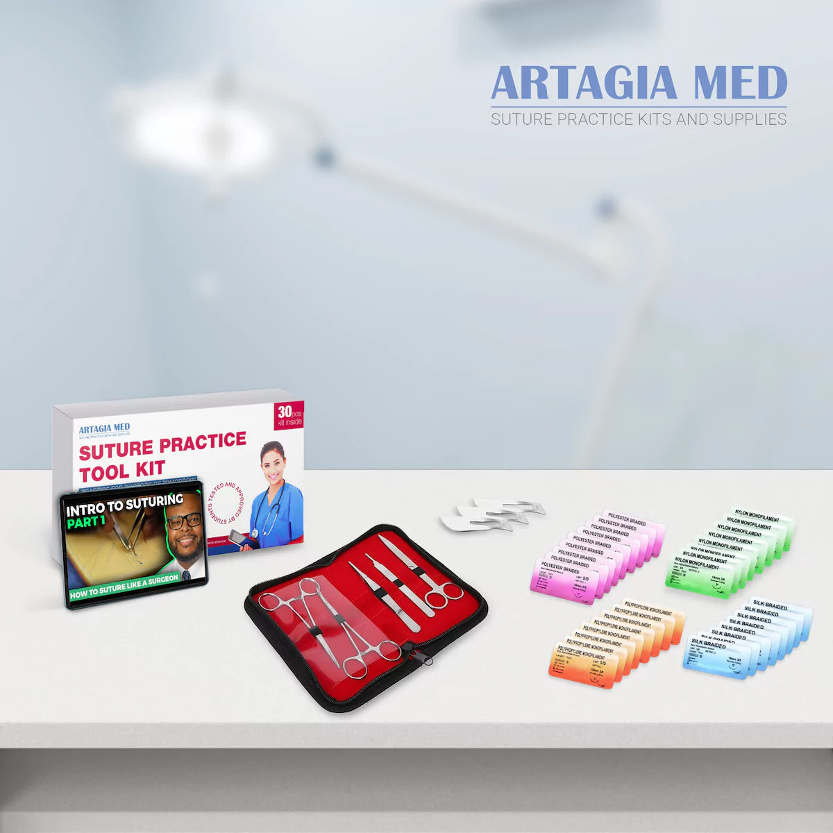 Suture Practice Kit with Suture Needle and Thread - Artagia Med